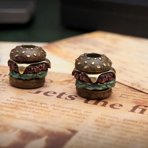 Paracord Bead "cheeseburger Hamburger" Knife Bead-lanyard Bead-edc Bead ...