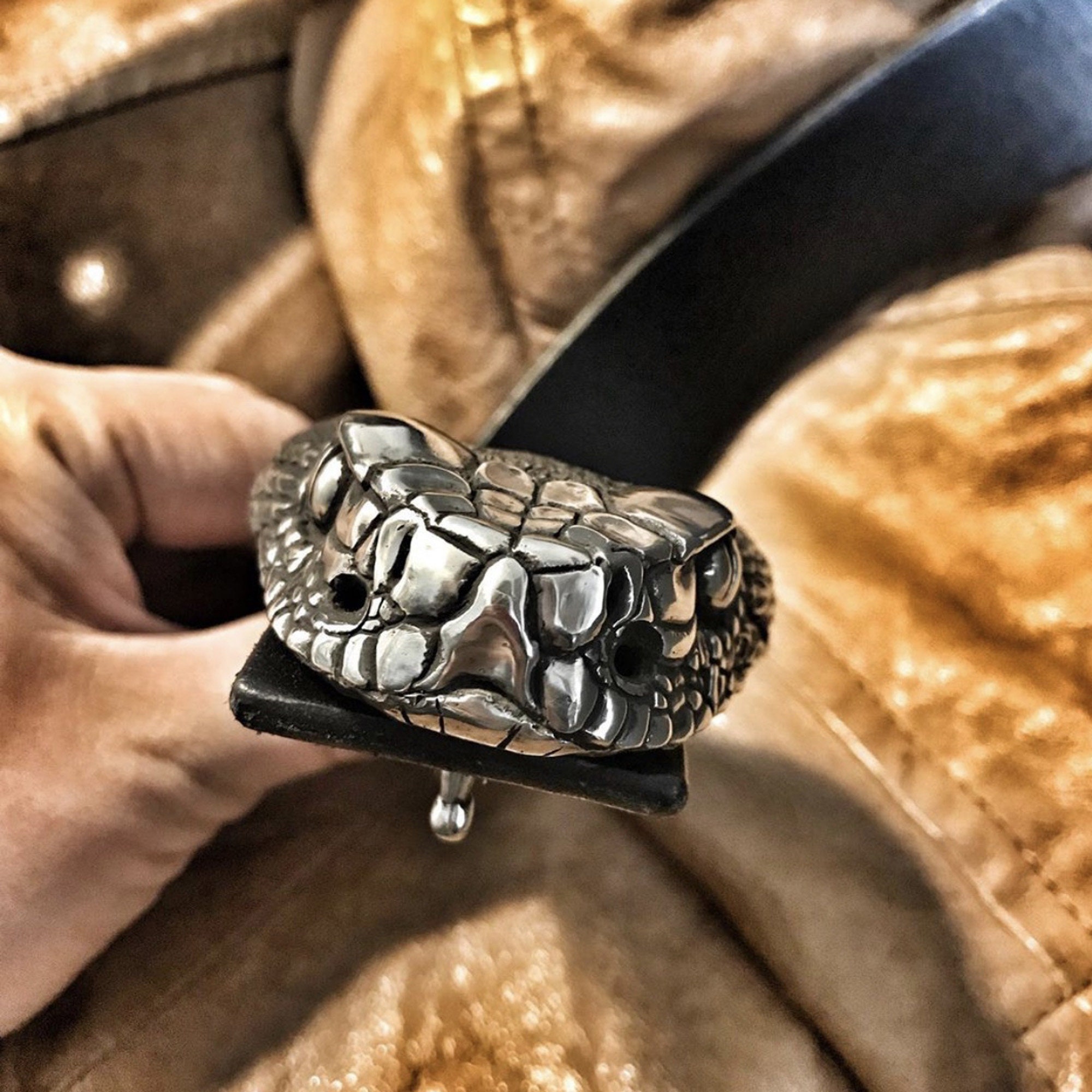 Silver Buckle rattlesnake Buckle S950 Sterling | Etsy