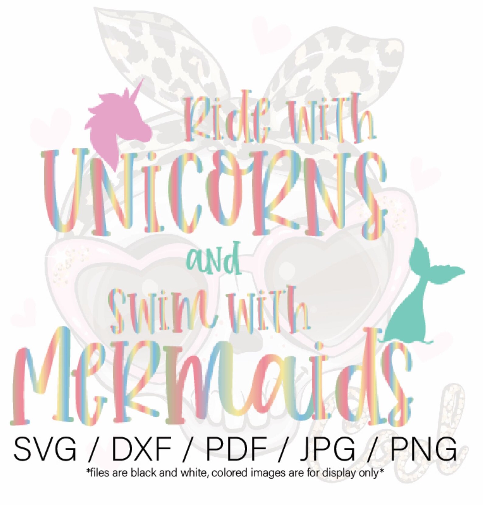 Mermaid Unicorn Svg Unicorn Svg Svg Pdf Png Eps Dxf Etsy