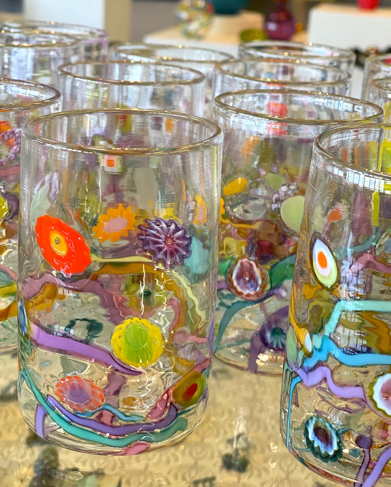 Set of 2 Party Cups. Handblown Glassware-happy Glass, Fun Barware ...