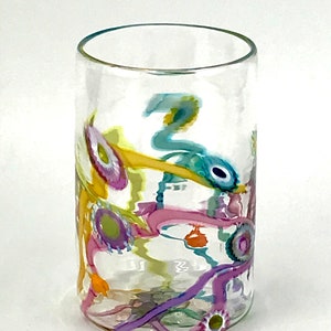 Set of 4 Party Glasses, Happy Glass, Fun Barware, Handmade, Great for ...