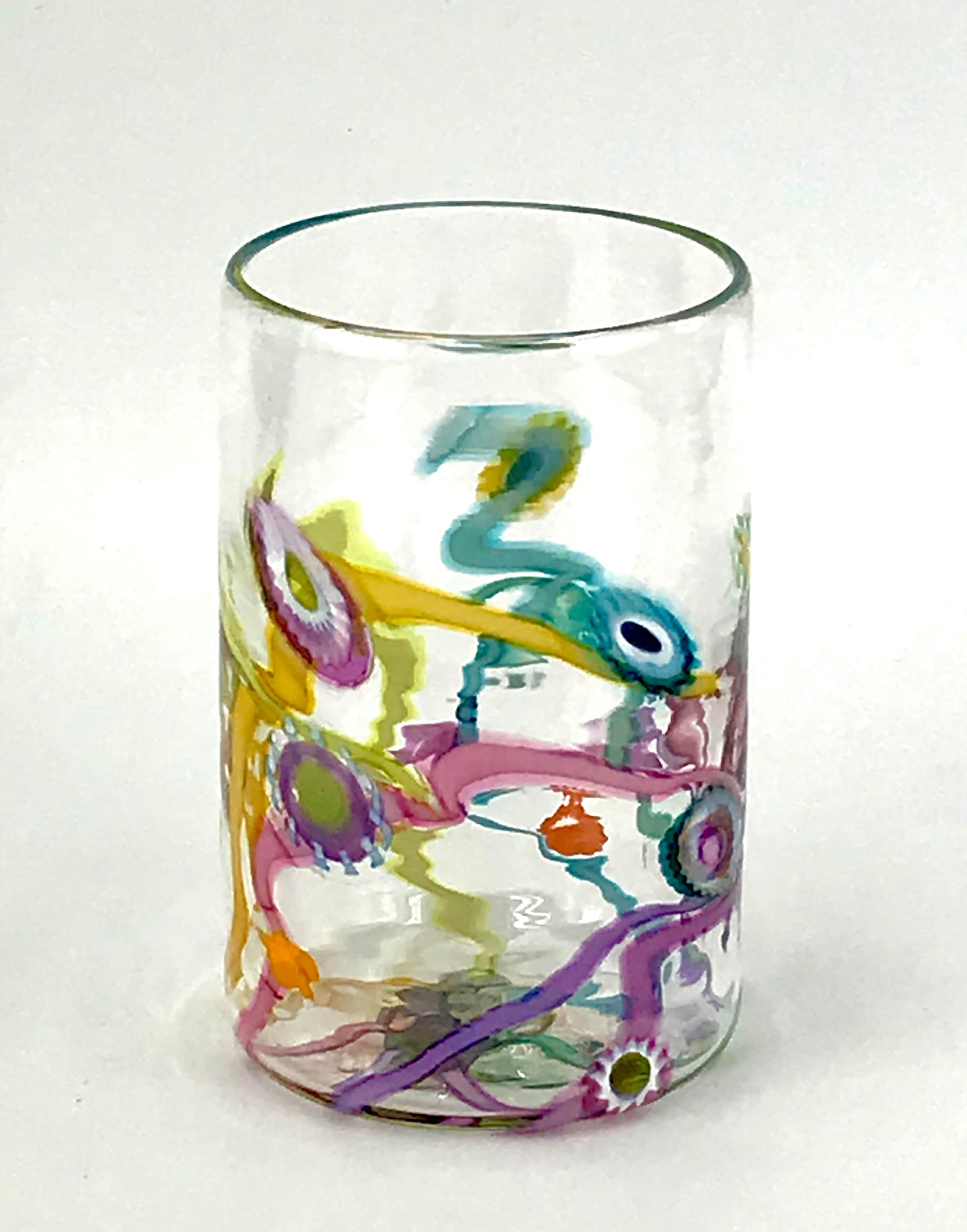 Set of 2 Party Cups. Handblown Glassware-happy Glass, Fun Barware ...