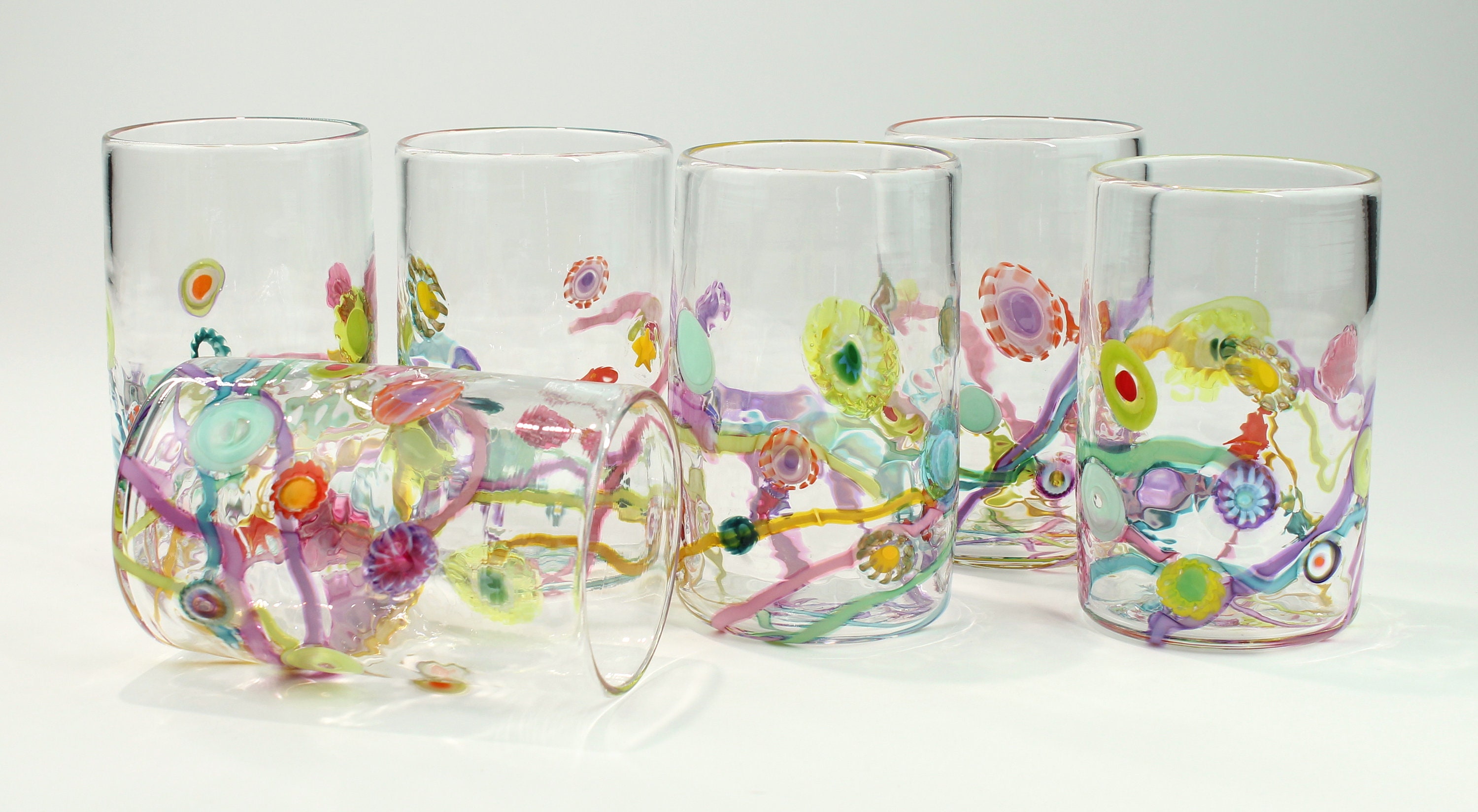 Set of 2 Party Cups. Handblown Glassware-happy Glass, Fun Barware ...
