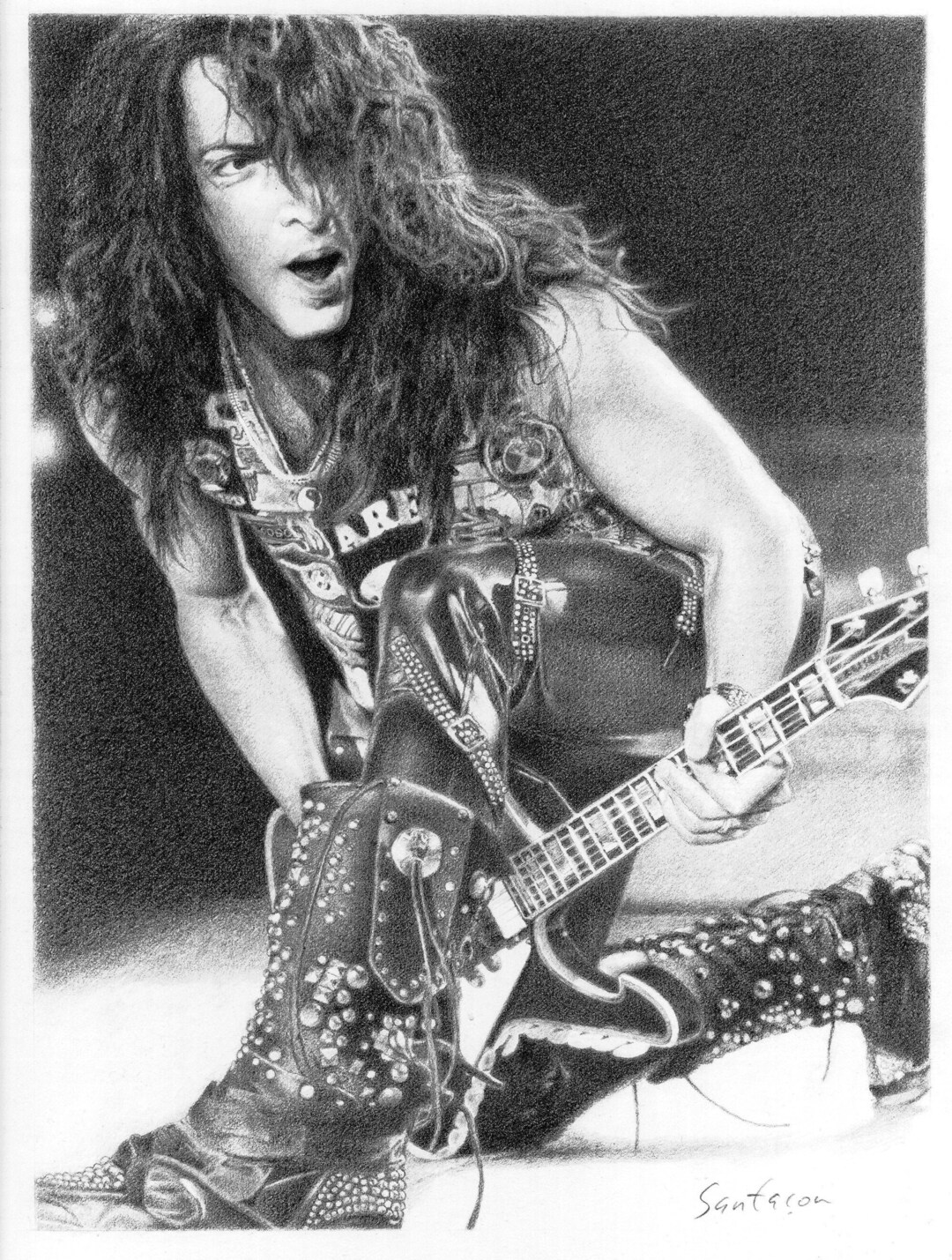 Paul Stanley With Guitar Under Leg - Etsy