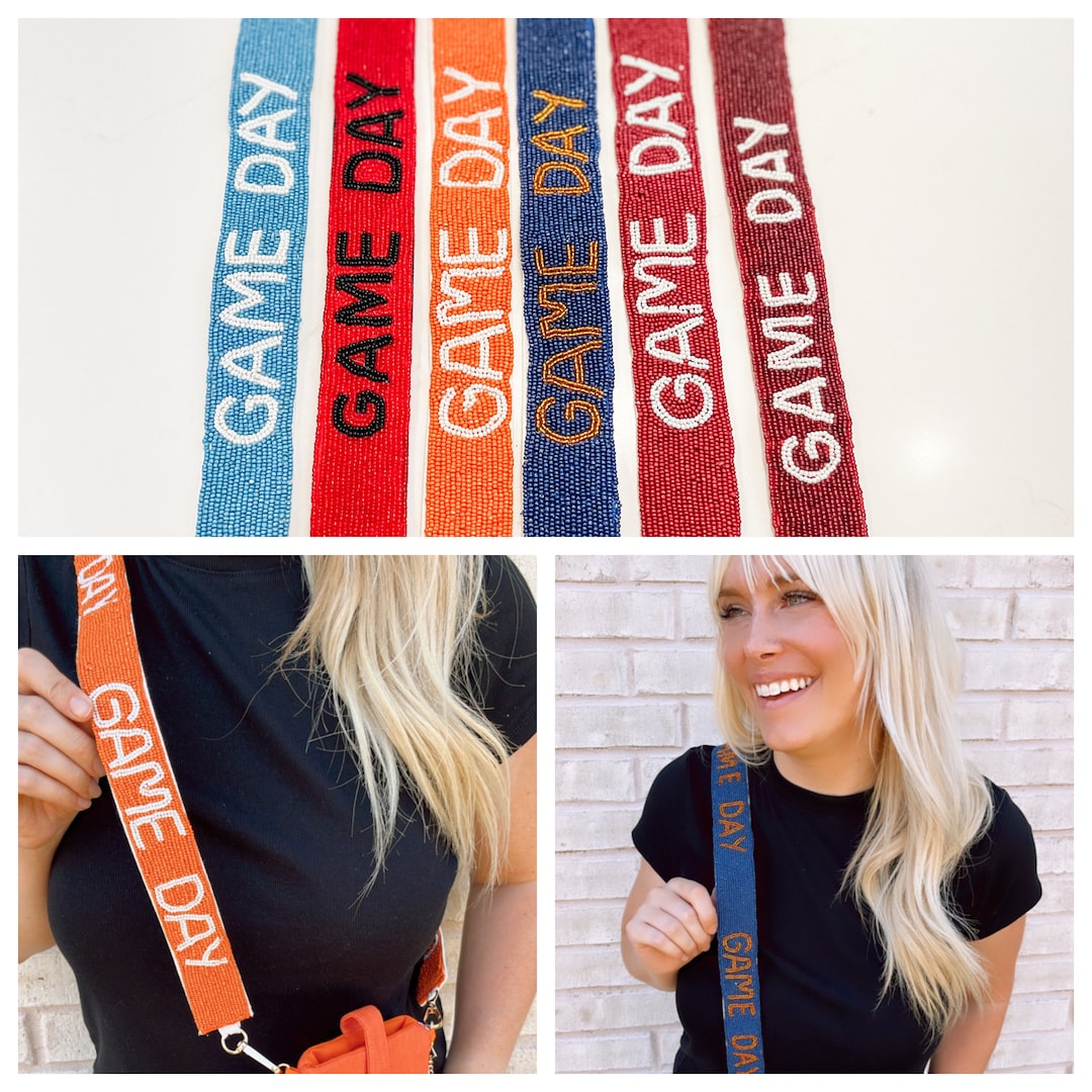 Beaded Game Day Crossbody Purse Strap, Team Color Bag Strap, Beaded ...