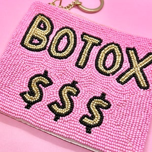 Pink Beaded Botox Money Coin Purse With Gold Keyring - Etsy