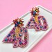 50th Birthday Beaded Earrings, Milestone Birthday, 50 Earrings, 50th ...