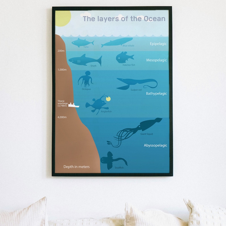 The Layers of the Ocean, for Kids Printable Poster, Kindergarten ...