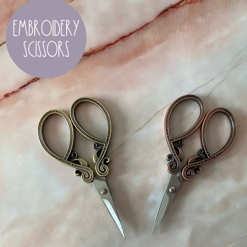 Vintage Style Engraved Embroidery Scissors - Etsy