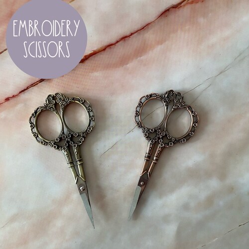 Vintage Style Engraved Embroidery Scissors - Etsy