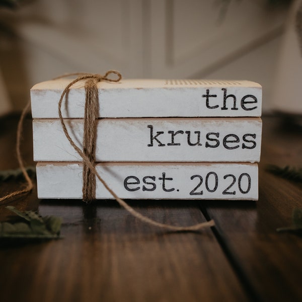 Stamped Book Stack - Etsy