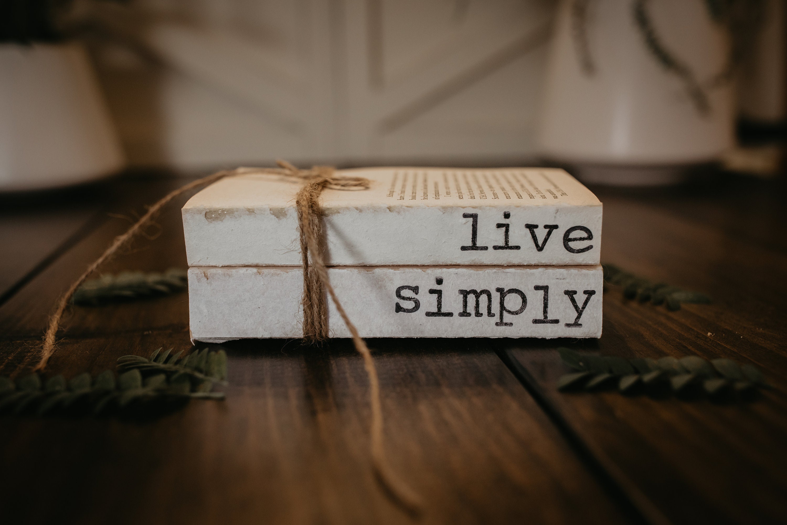 Set of 2 Books Stamped Book Decor Farmhouse Decor | Etsy