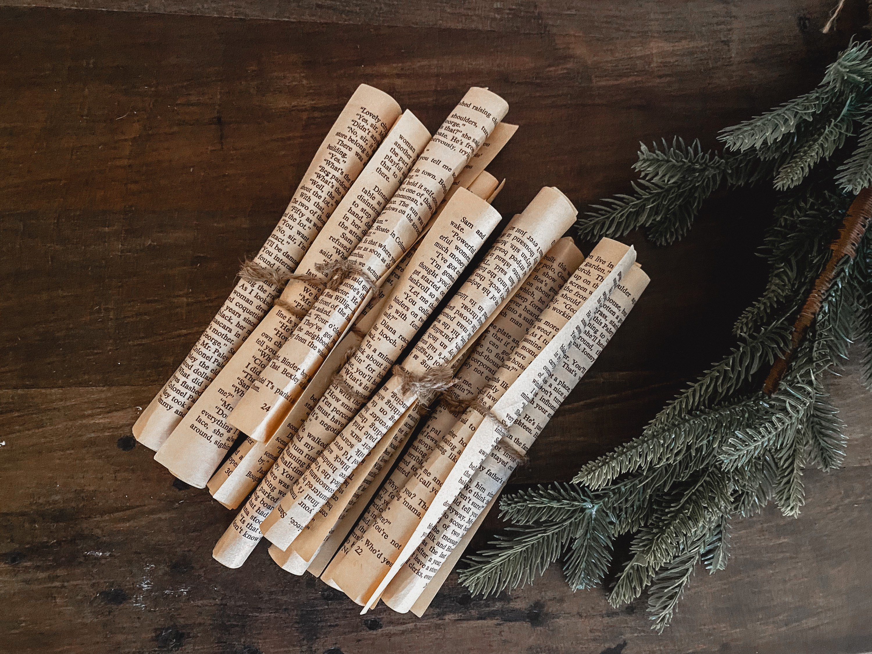 Farmhouse Boho Rolled Book Pages Books Book Decor Pages - Etsy