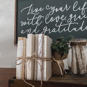 Mid-century Modern Stacked Books | Book Decor | Boho Decor | Book Stack ...