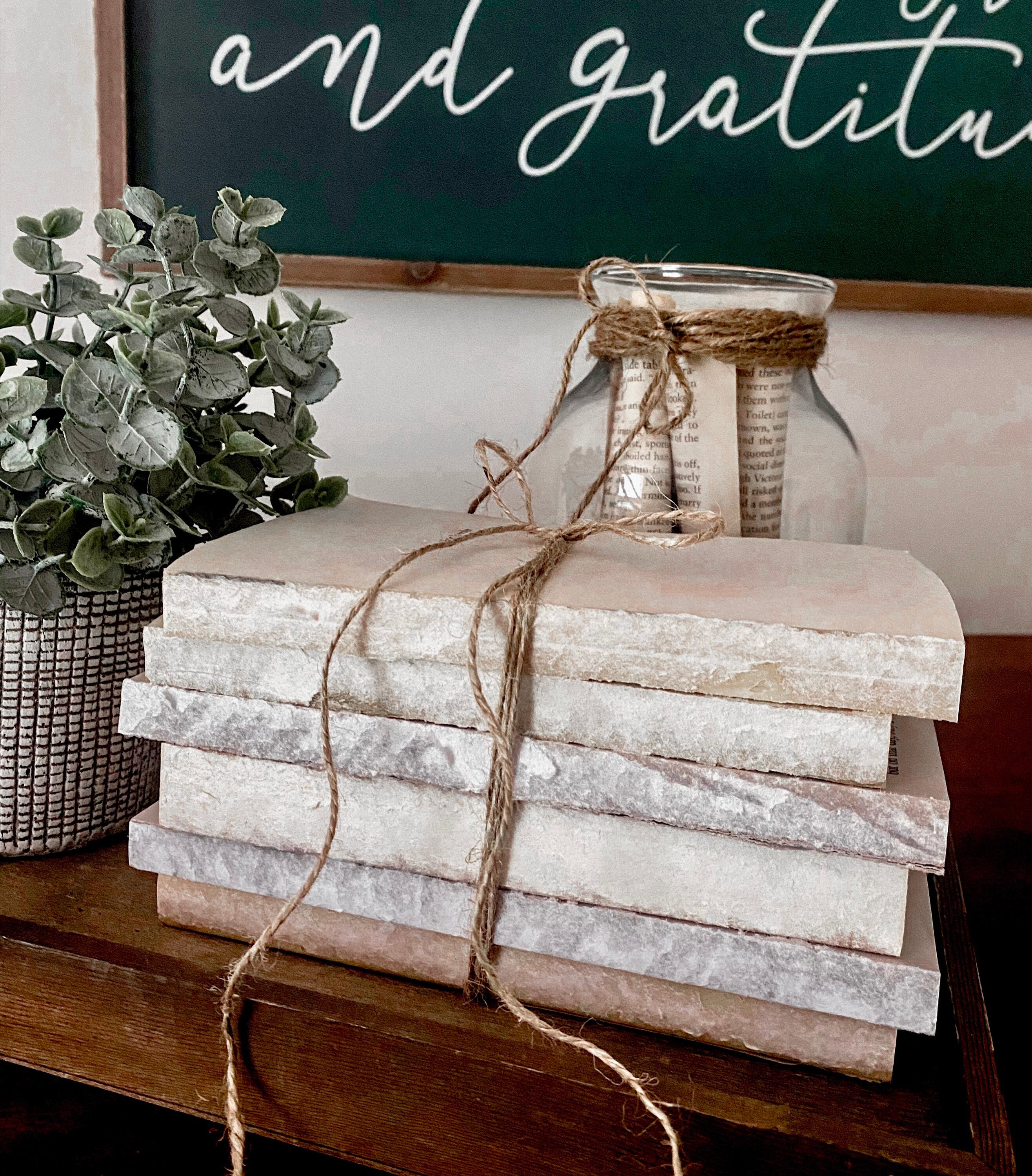 Mid-century Modern Stacked Books Horizontal Book Decor - Etsy