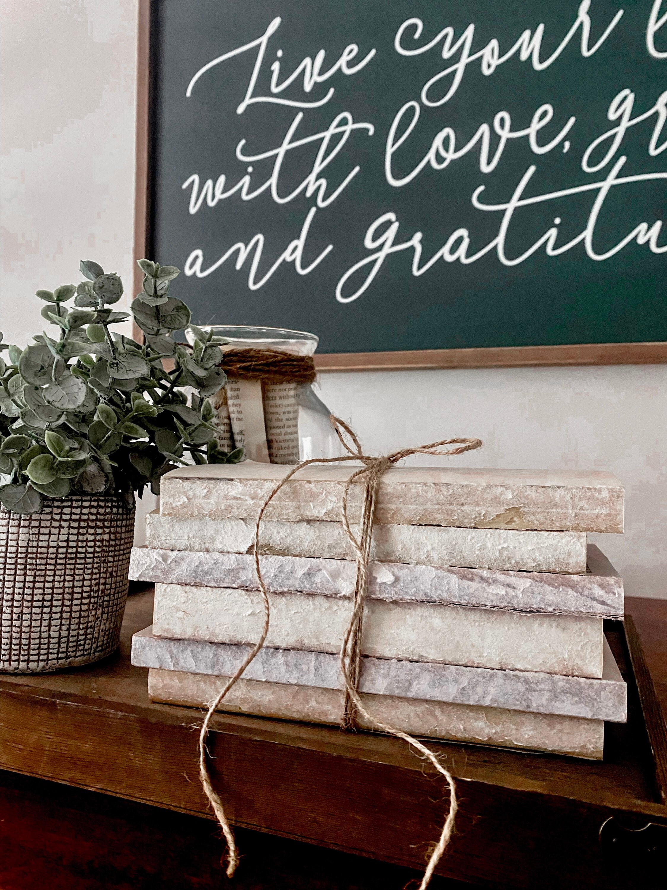 Mid-century Modern Stacked Books Horizontal Book Decor - Etsy