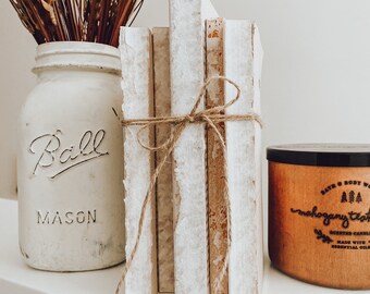 Mid-century Modern Stacked Books Book Decor Boho Decor - Etsy