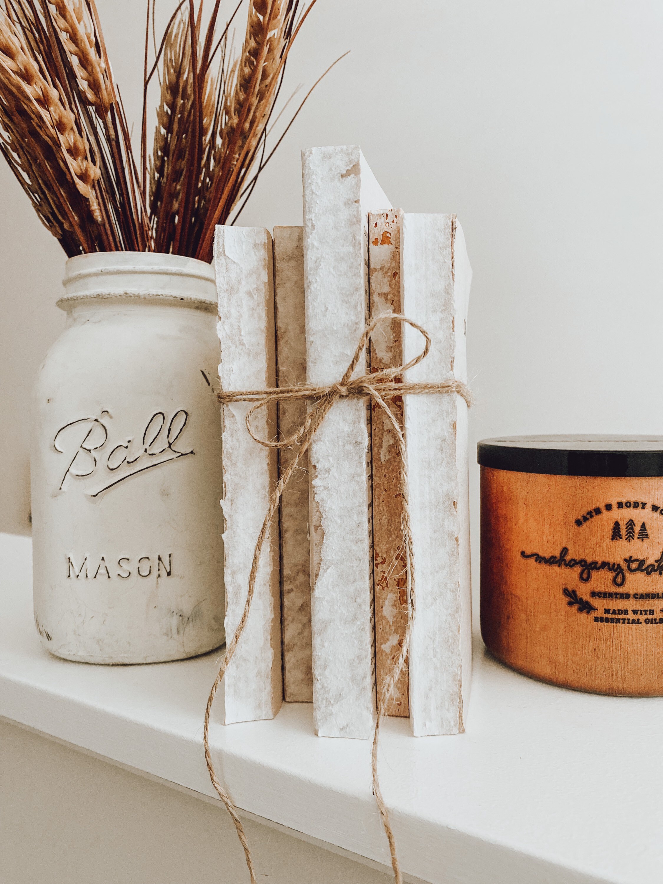 Fall Mid-century Modern Stacked Books Book Decor Boho - Etsy