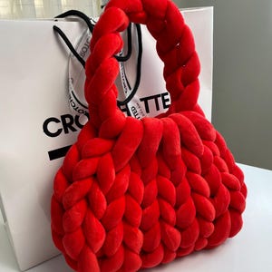 Luxury Handcrafted Chunky Crochet Bag Soft Velvet Statement Piece - Etsy
