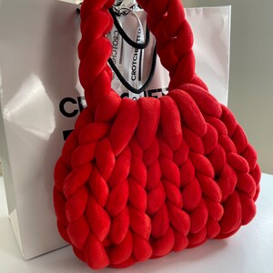 Luxury Handcrafted Chunky Crochet Bag Soft Velvet Statement Piece - Etsy