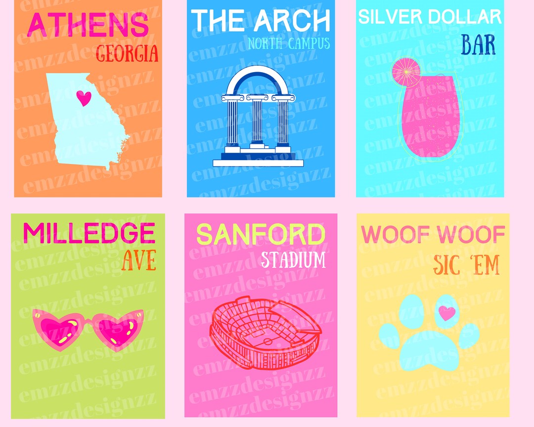 University of Georgia-uga-6 Preppy Art Prints - Etsy