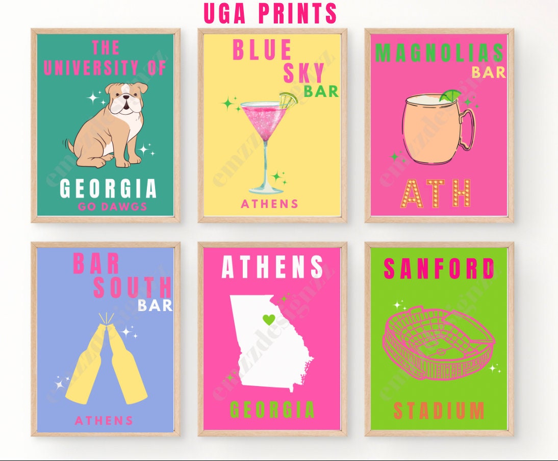 University of Georgia-uga-6 Preppy Art Prints - Etsy