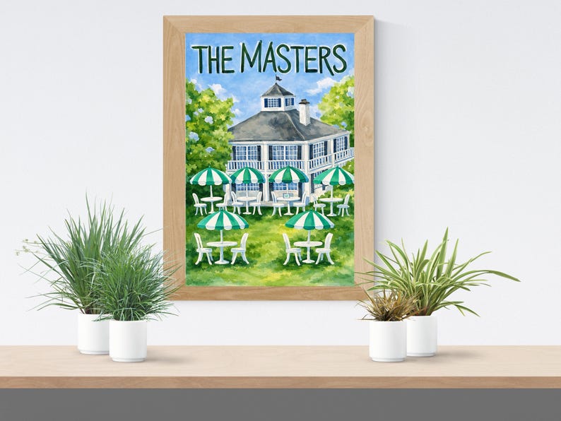 Masters Golf Tournament Preppy Watercolor Art | Augusta, GA | Luxury ...