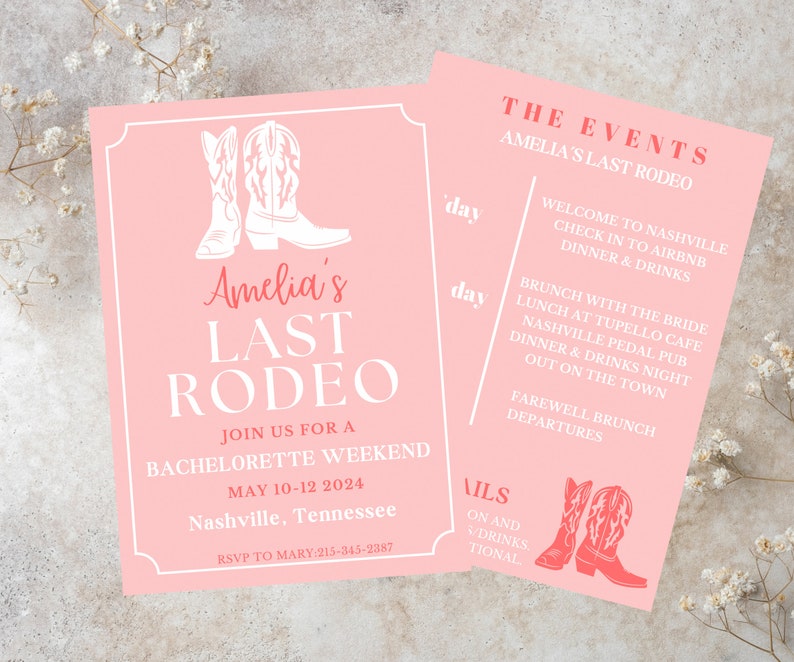 Last Rodeo Bachelorette Party Invitation - Etsy