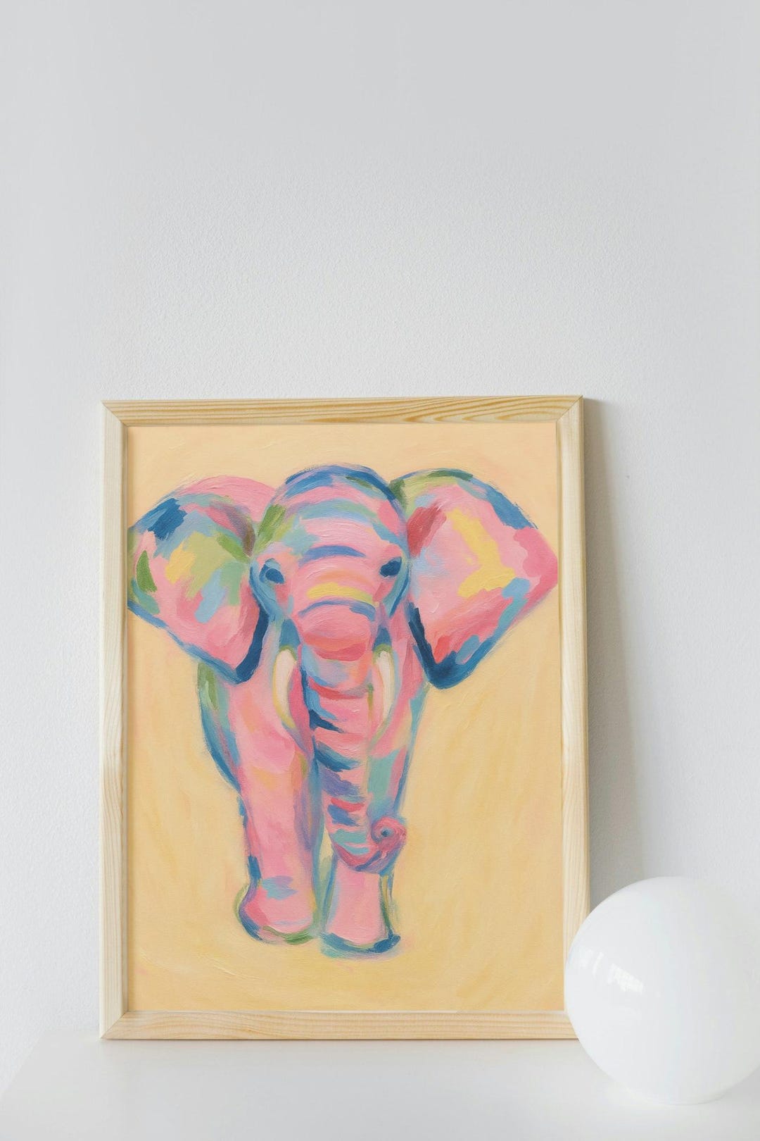 Preppy Elephant Watercolor Art Print | Alabama Dorm Decor | Digital ...