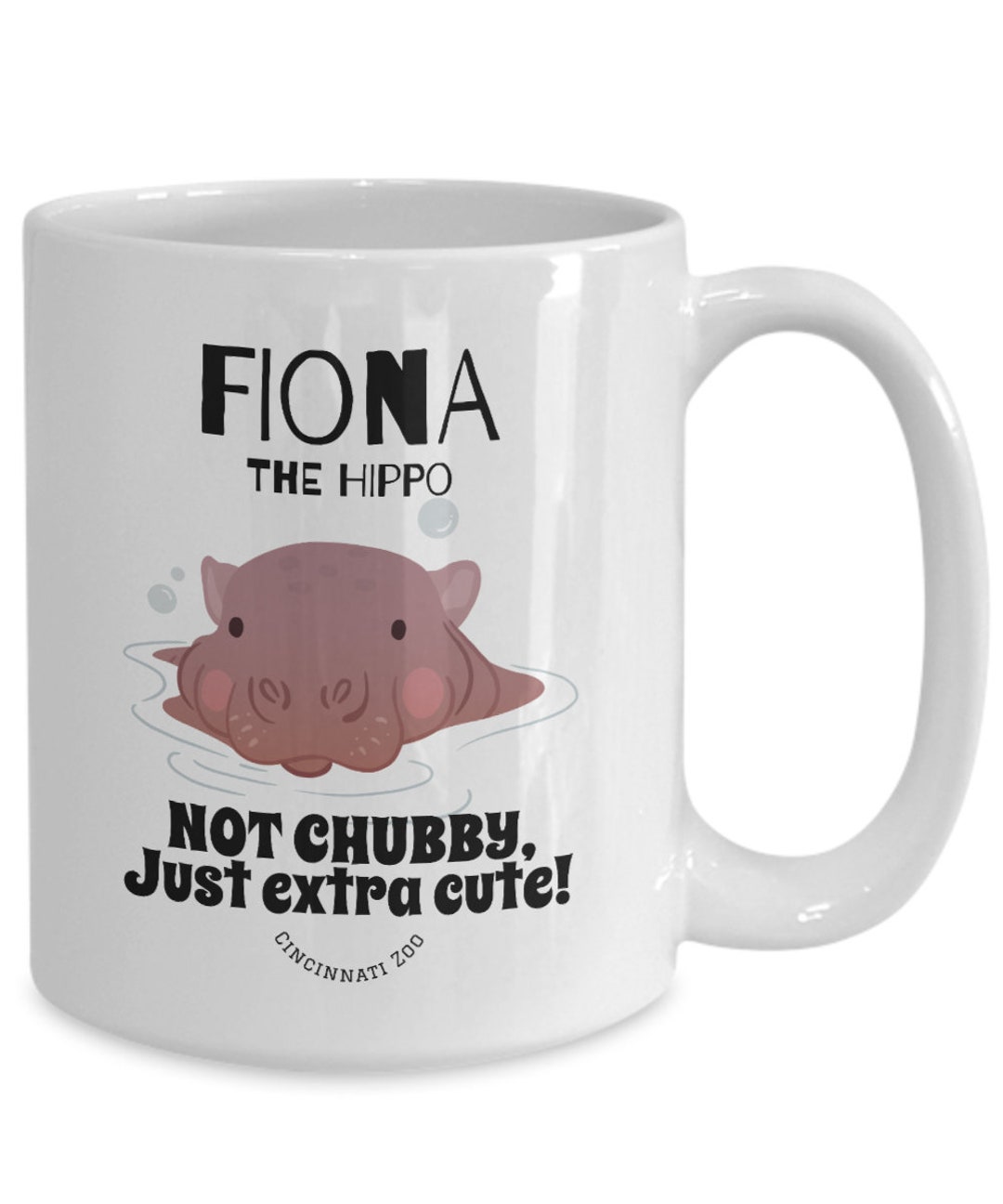 Fiona the Hippo Mug- Preemie Hippopotamus Coffee Cup, I’m Not Chubby, I ...