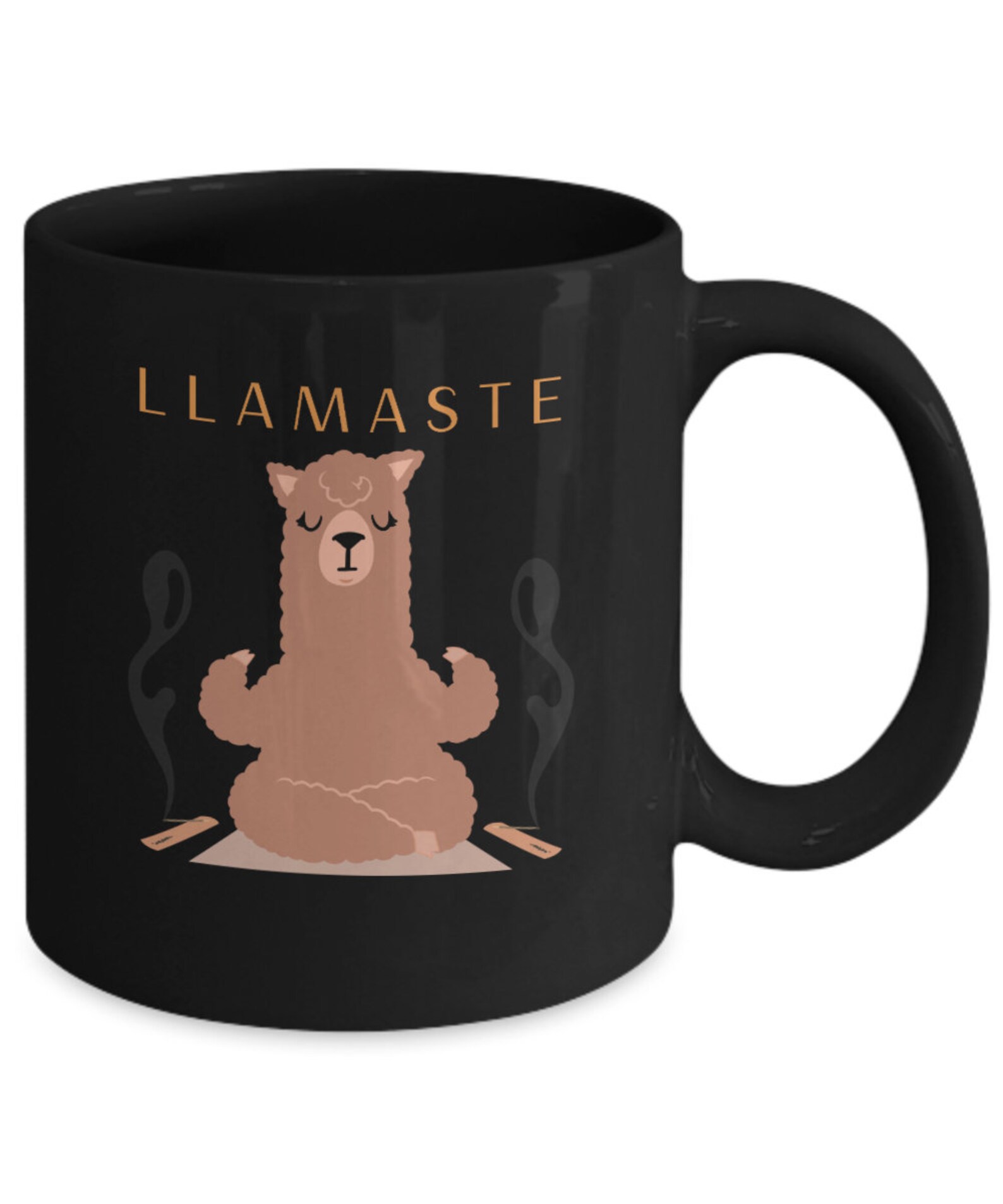 Llama Yoga Mug, Llamaste ॐ Ohm Coffee Cup, Funny Llama Mama Yoga Gift ...