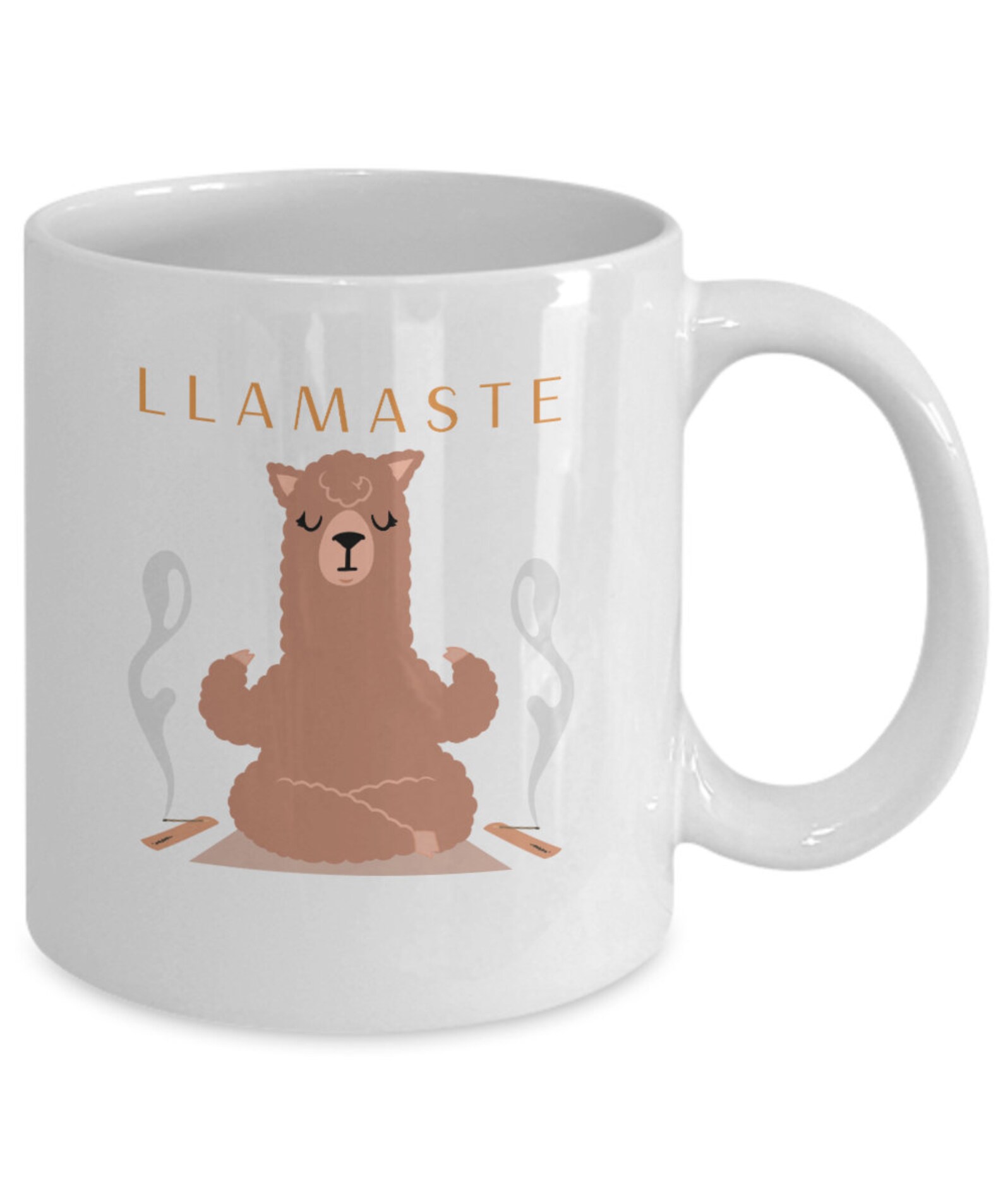 Llama Yoga Mug, Llamaste ॐ Ohm Coffee Cup, Funny Llama Mama Yoga Gift ...