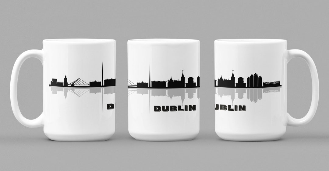 Dublin, Ireland City Skyline Full Wrap Mug- Irish Coffee Cup, Ireland ...