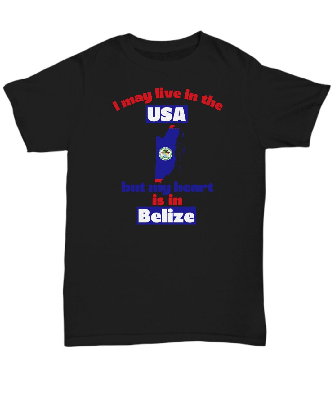 Belizean American Dad T-shirt- Heart in Belize Gifts, Bonus Mom From ...