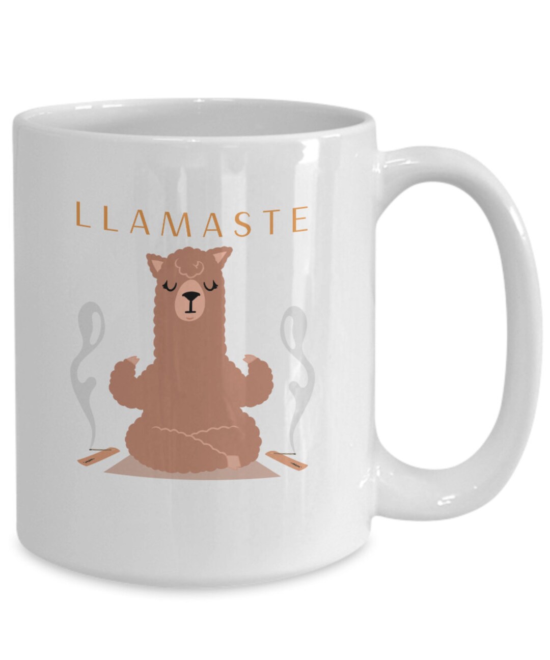 Llama Yoga Mug, Llamaste ॐ Ohm Coffee Cup, Funny Llama Mama Yoga Gift ...