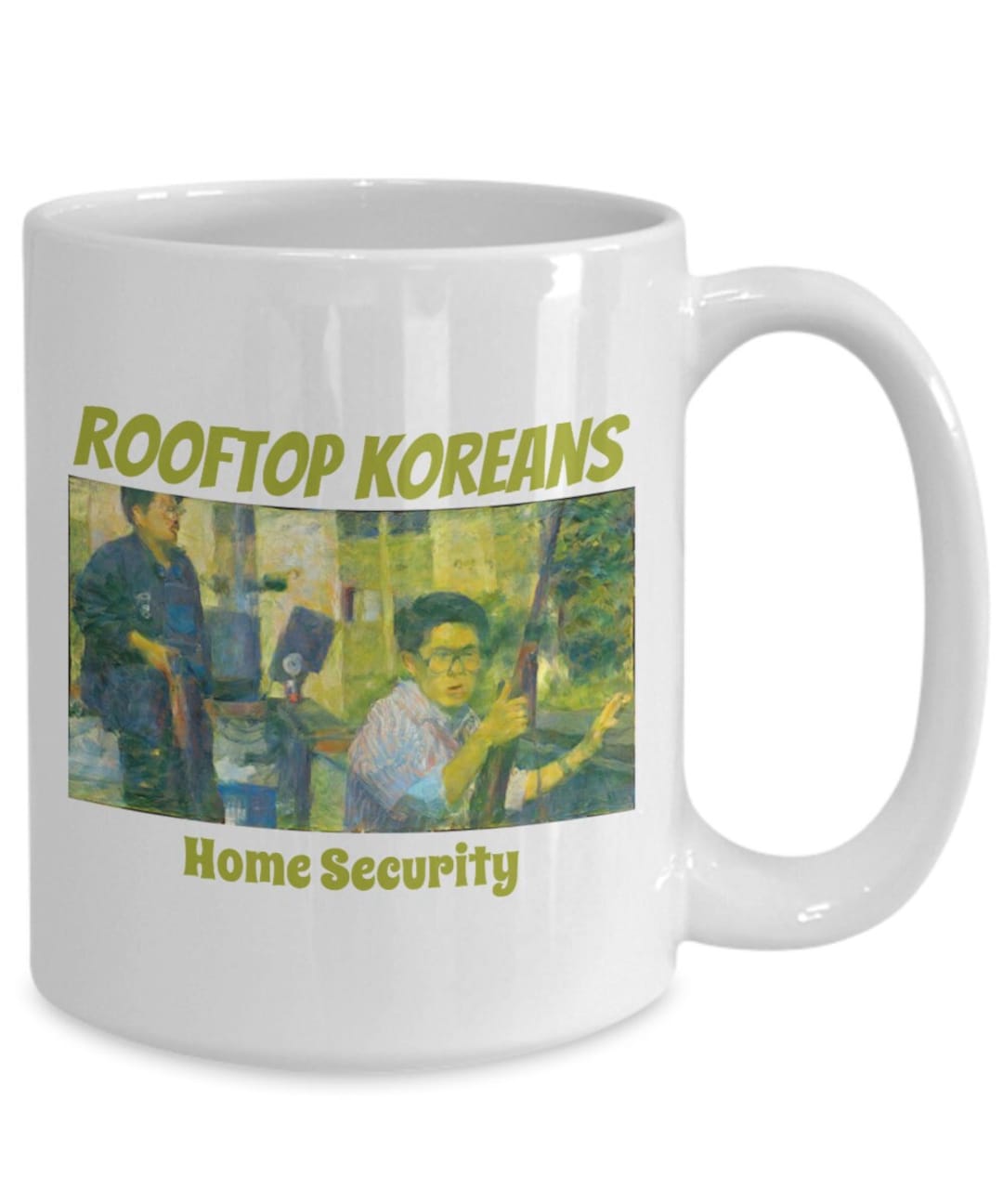 The Rooftop Koreans à La Georges Seurat Mug- Los Angeles Riots Coffee ...