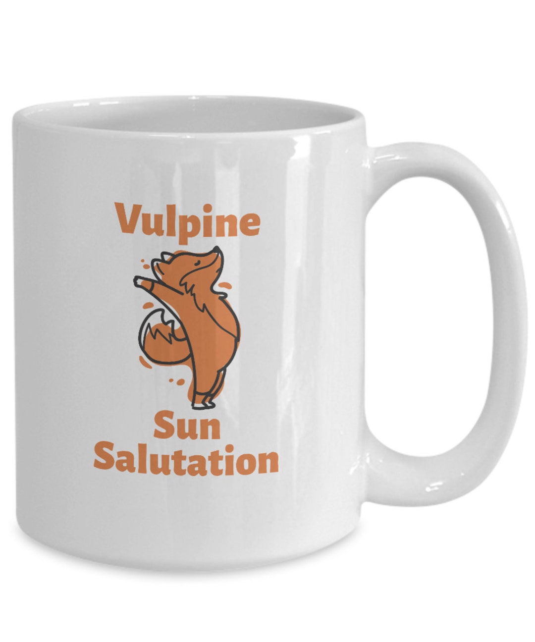 Yoga Fox Mug- Surya Namaskar Gift for Aunt, Vulpine Sun Salutation ...