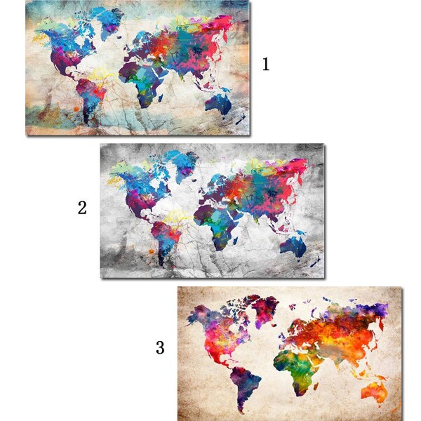 World Map Painting - Etsy