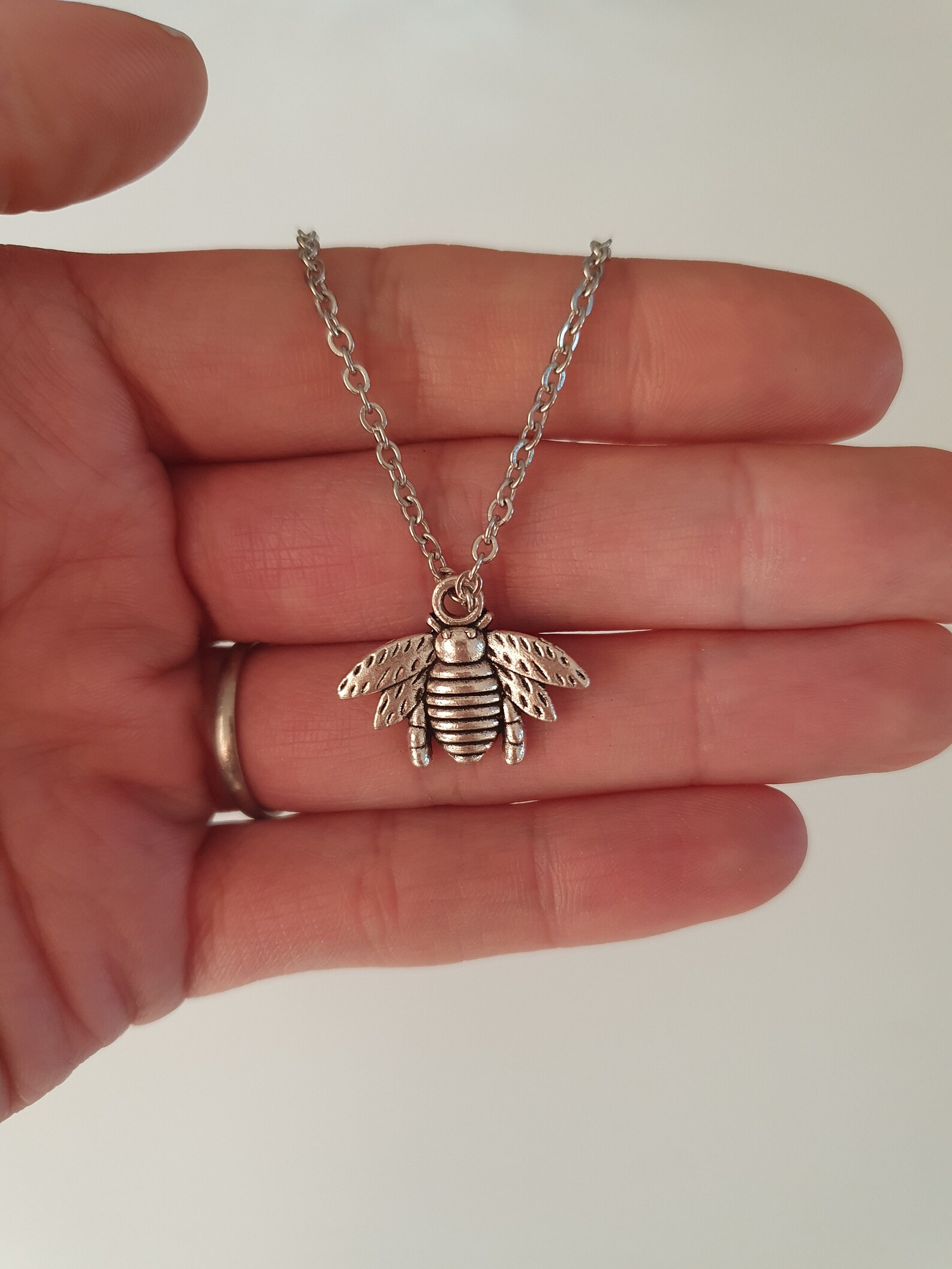 Bee Jewellery Silver Bee Necklace Nature Lover Gift Nature - Etsy Singapore