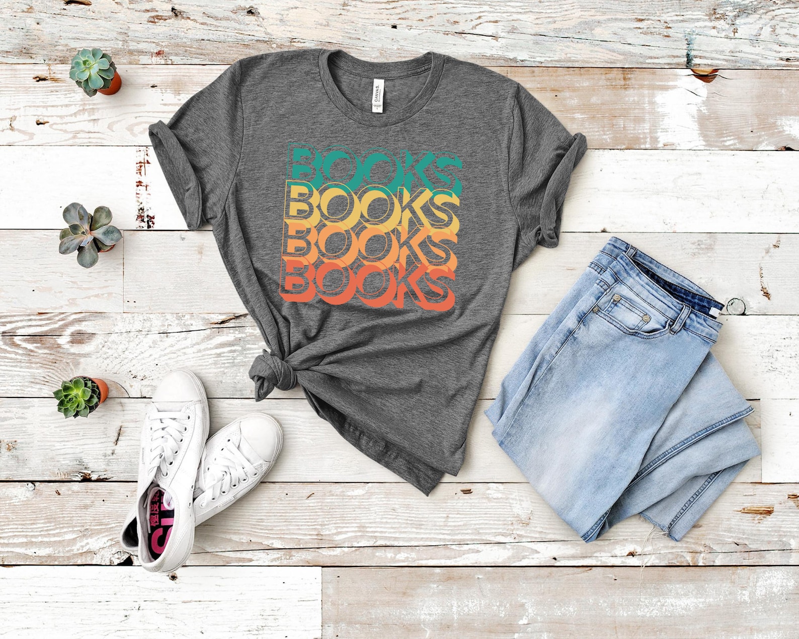 BOOKS BOOKS BOOKS Shirt, Bookish Tee, Gift for Book Lovers, Retro, Book ...