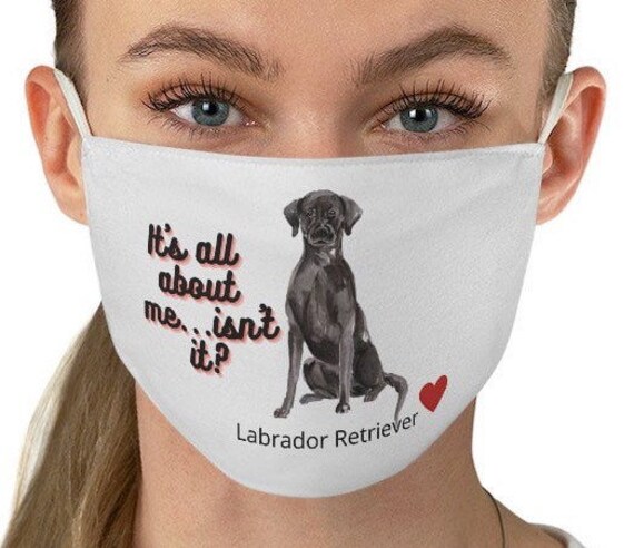 Black Labrador Face Mask Lab Mask Washable Face Mask | Etsy