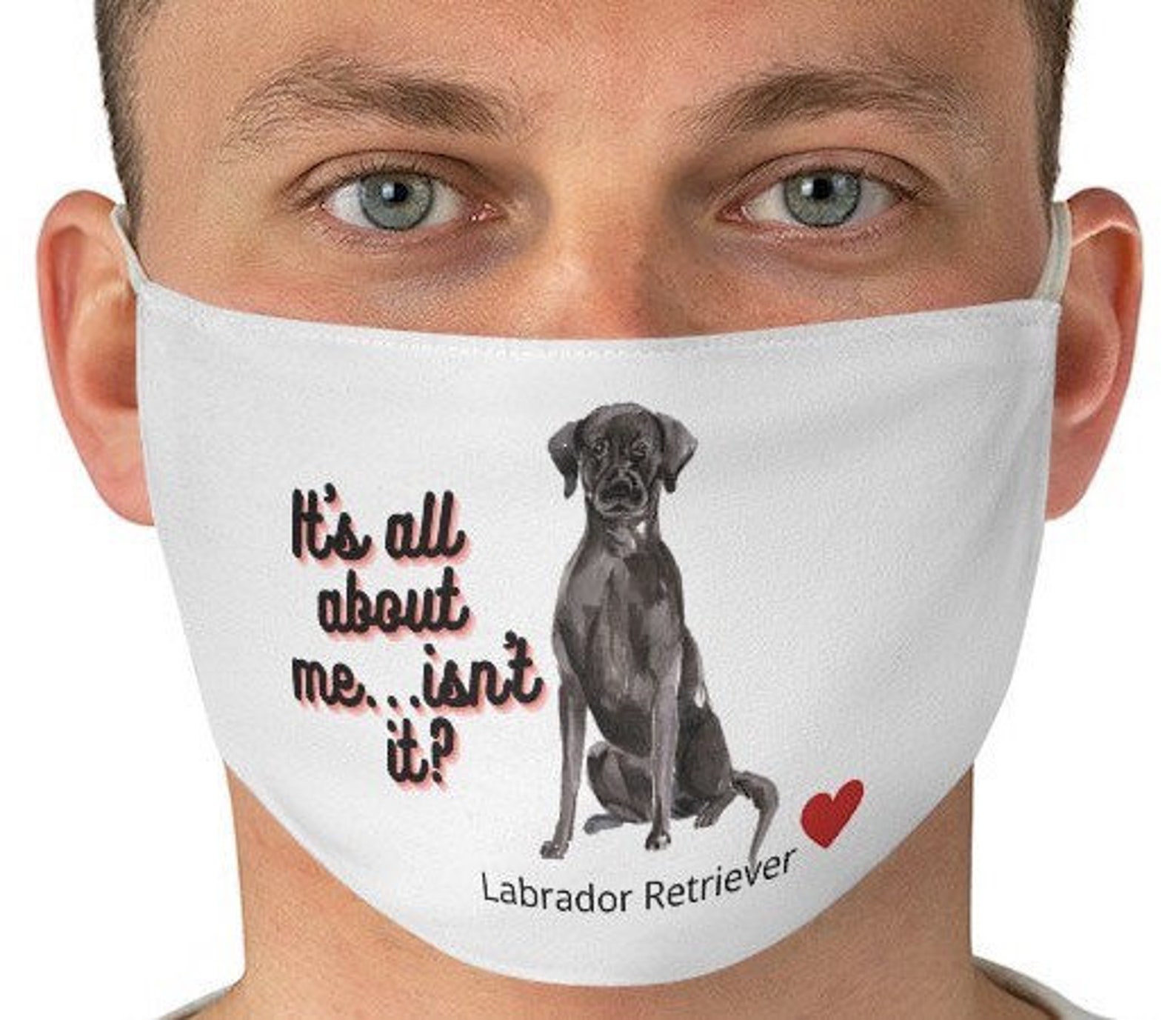 Black Labrador Face Mask Lab Mask Washable Face Mask | Etsy