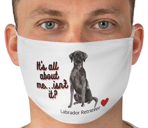 Black Labrador Face Mask Lab Mask Washable Face Mask | Etsy