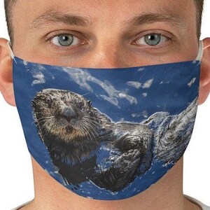 Otter Face Mask Sea Otter Mask Sea Otter Gifts Ocean Face | Etsy