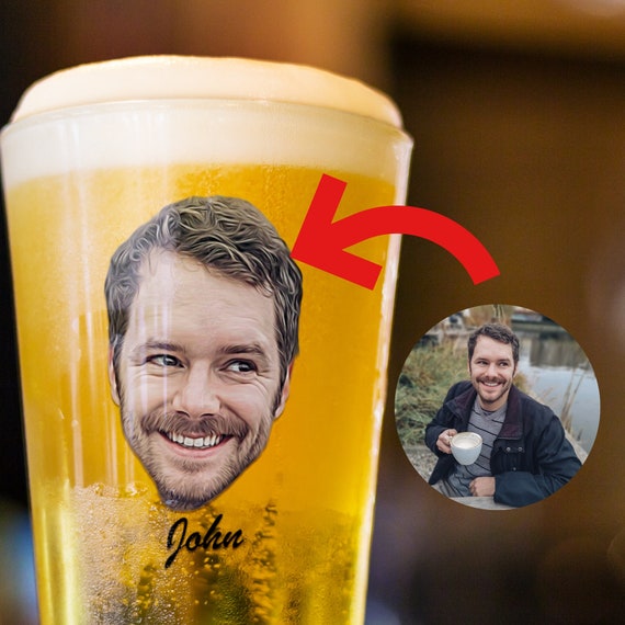 Custom Face Beer Glass Portrait Glass Personalized - Etsy