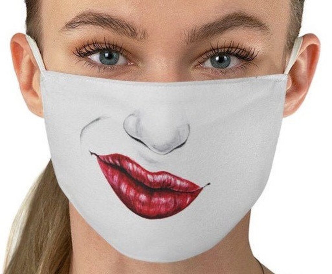 Red Lips Sexy Face Mask Red Lipstick Mask Red Lips Mask | Etsy