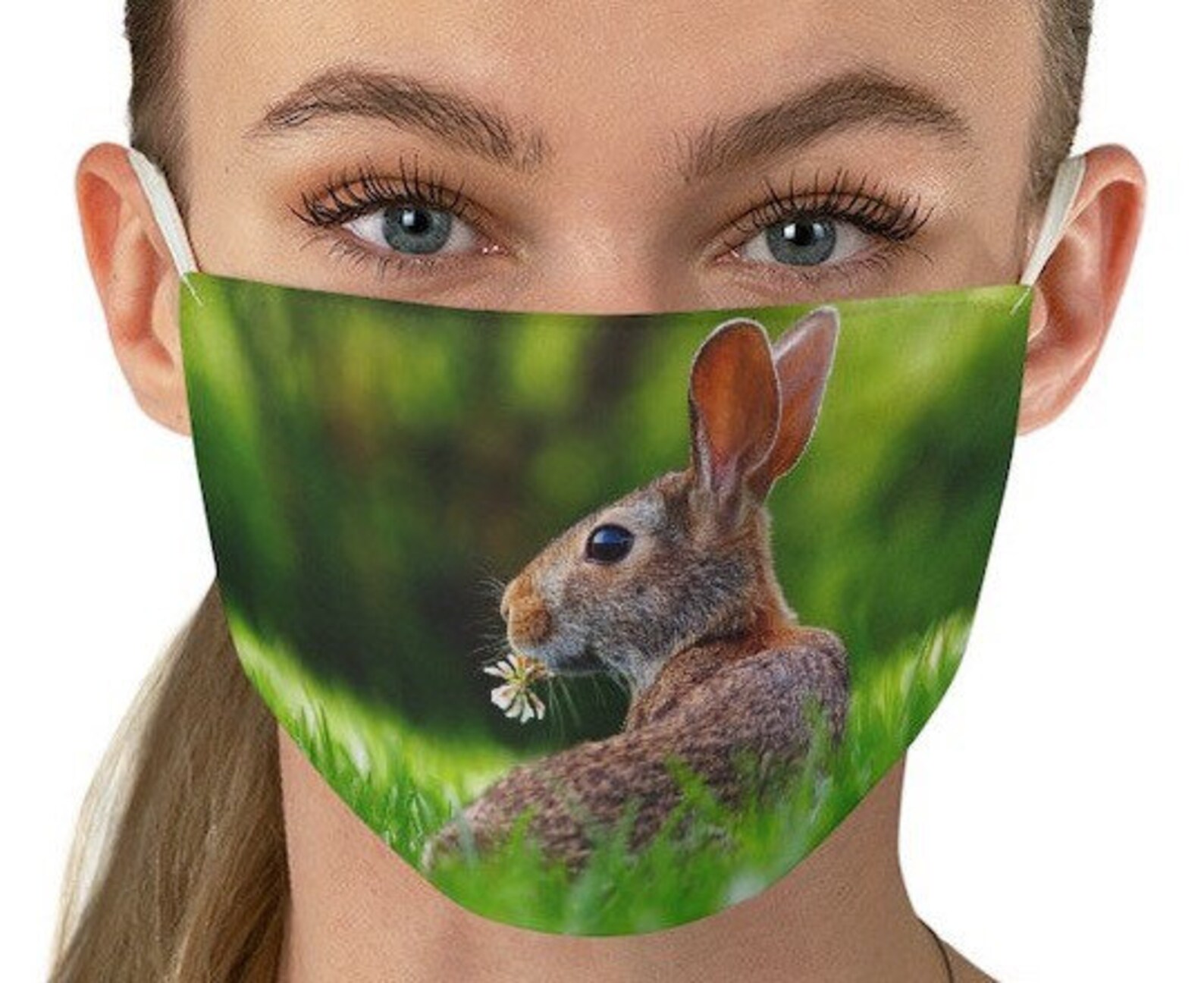 Bunny Face Mask Rabbit Face Mask Easter Face Mask Rabbit | Etsy