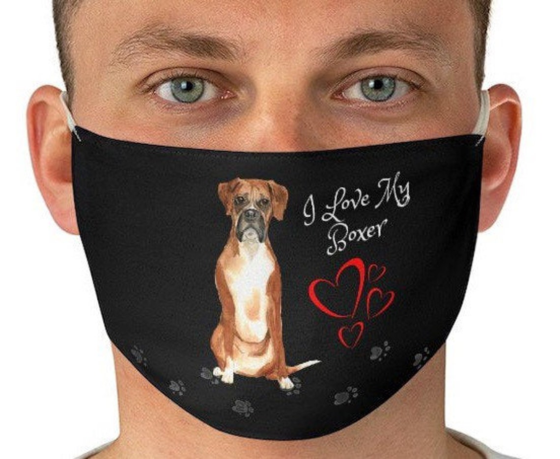 Boxer Dog Face Mask Boxer Mask Boxer Dog Print Boxer mom | Etsy