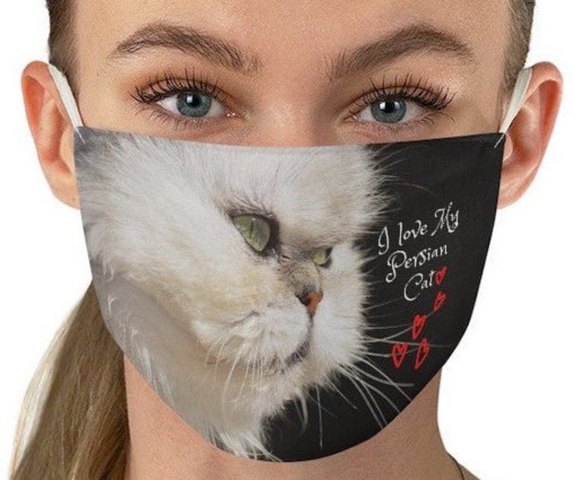 Persian Cat Face Mask White Persian Cat Cat Lover Gift Cat | Etsy