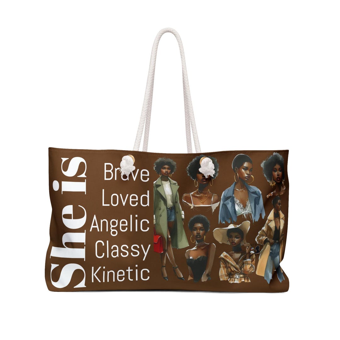 Black Girl Watercolor Collage Weekender Bag, Shoulder Tote for Travel ...